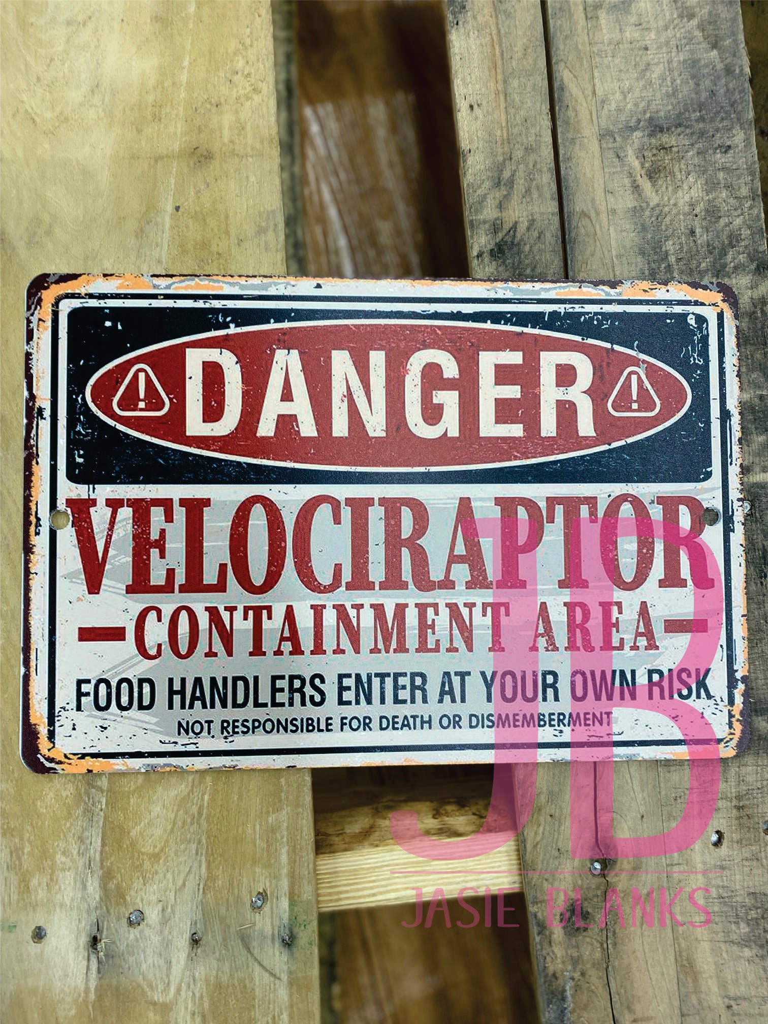 Danger Velociraptor Sign