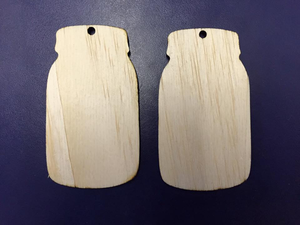 Wood- Mason Jar- Keychains